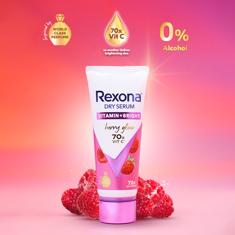 Rexona Vitamin + Bright Dry Serum Deodorant Berry Glow 40ml | Shopee ...