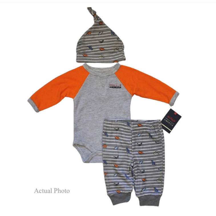 Perry Ellis Baby Boy Henley Set with Beanie Newborn | Shopee Philippines