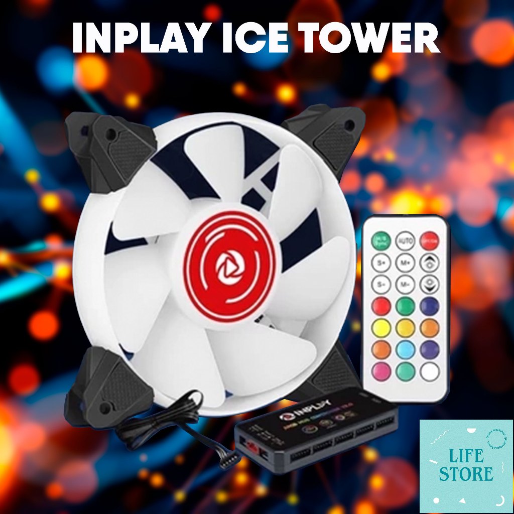 Inplay ICE Tower Case Fan Dual Sync Mode 6 Pin ARGB 120MM 41CFM With ...