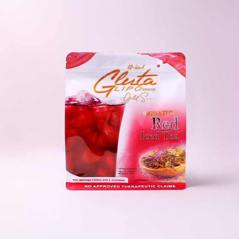 Gluta Lipo Red Iced Tea 12-in-1 Gold Series 25g (1 sachet) | Shopee Philippines