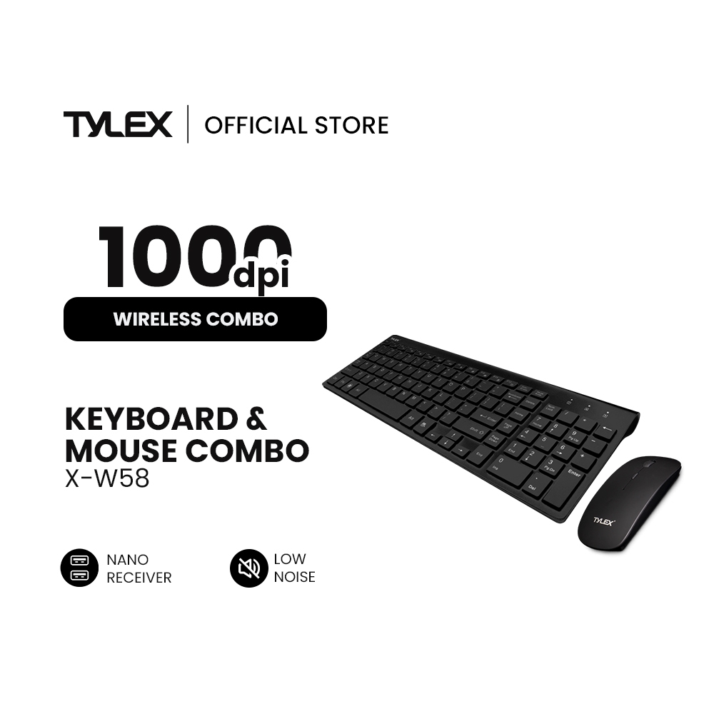 TYLEX X-W58 Home & Office Wireless Combo Noiseless 2.4Ghz Keyboard ...