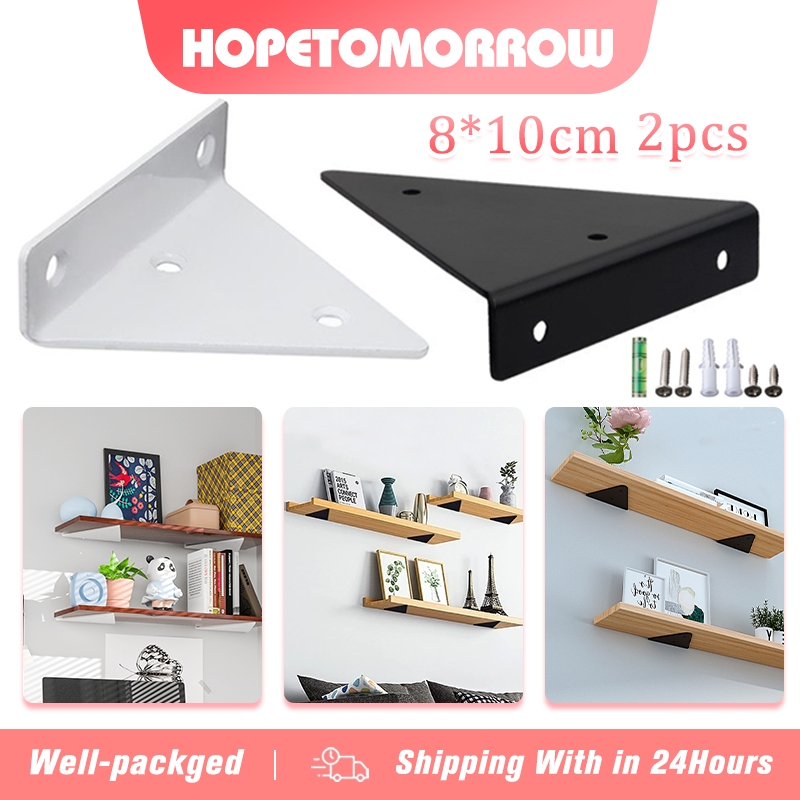 2Pcs Wall Mounted Hidden Shelf Bracket,Floating Triangle Shelving ...