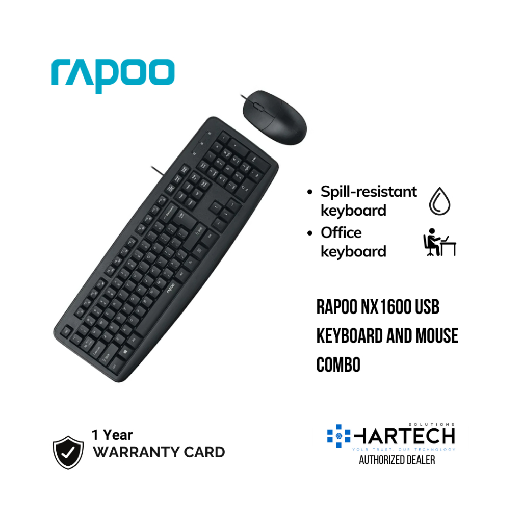 Rapoo Nx1600 Usb Keyboard And Mouse Combo Shopee Philippines