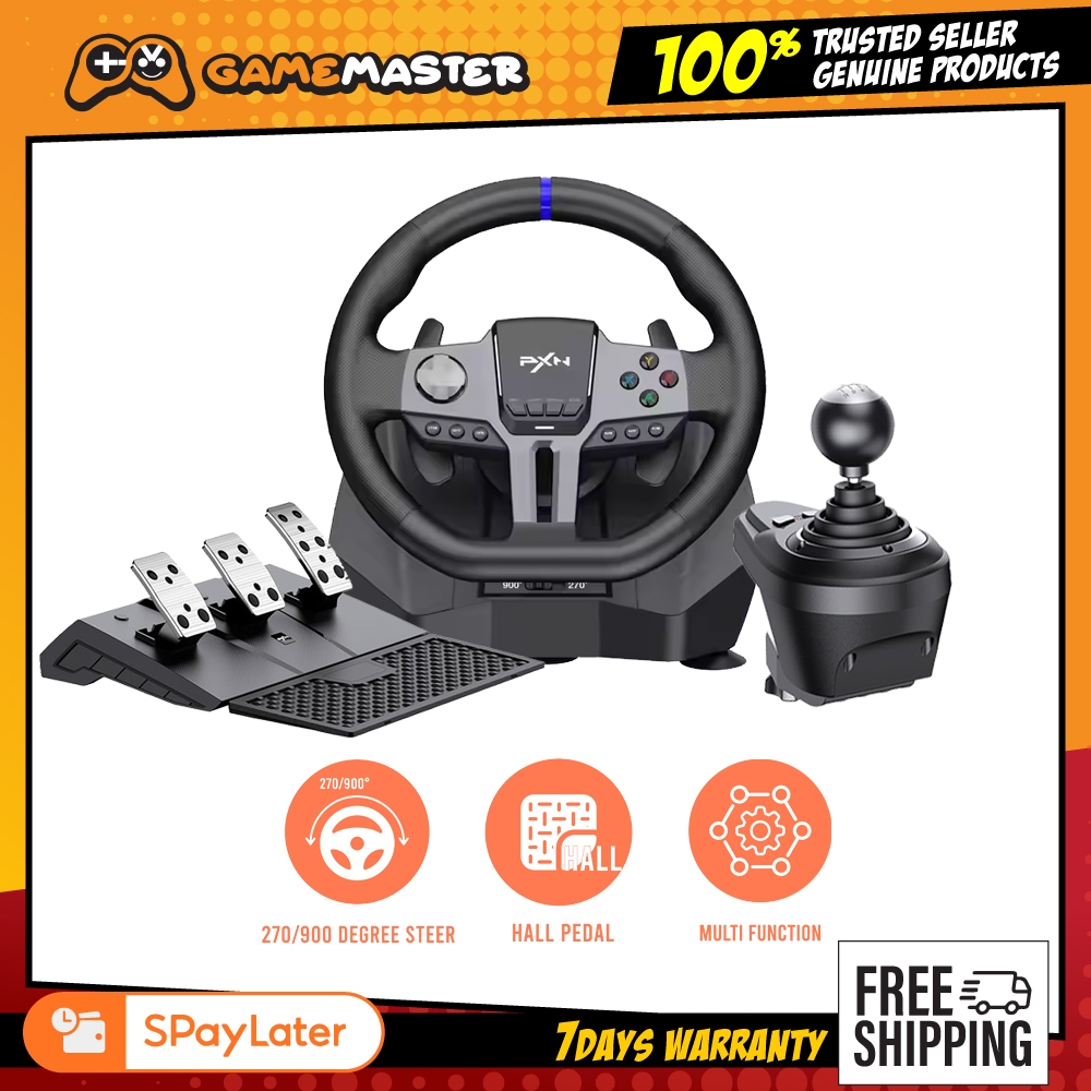 PXN V9 2nd Gen Racing Steering Wheel 3 pedal 270 degree and 900 Degree ...