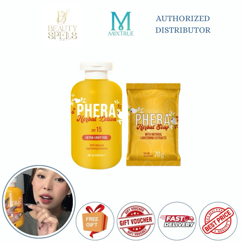 PHERA Whitening & Brightening Moisturizing Soap + Lotion Combo by Mixtrue Beauty | Shopee ...