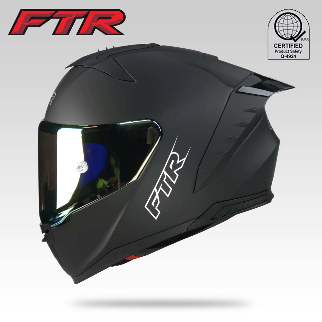 FTR Helmets Carbon Series - Carbon Fiber Black Matte Full Face Single ...