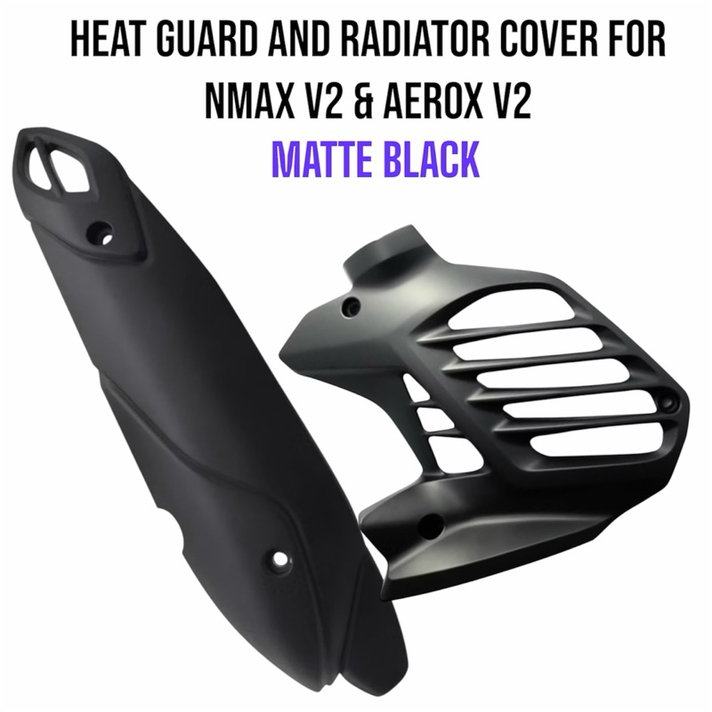 HEAT GUARD AND RADIATOR COVER FOR NMAX V2 & AEROX V2 (MATTE BLACK ...