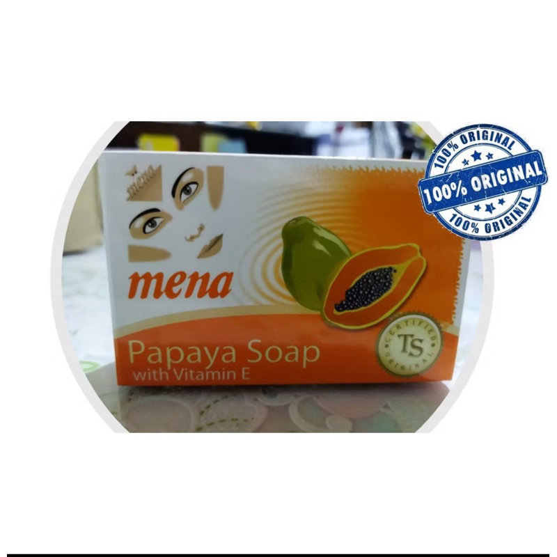 Mena Papaya Soap with Vitamin E (Pure Organic Herbal Soap) - 150g ...