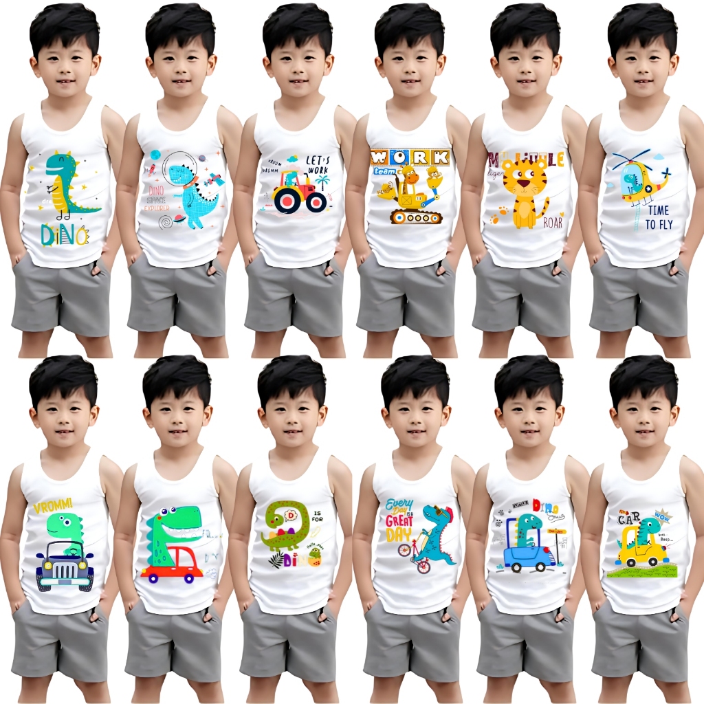 12/6/3 PCS KIDS SANDO LOGO SUPERHERO PRINT COTTON WHITE BOY BABY FOR ...