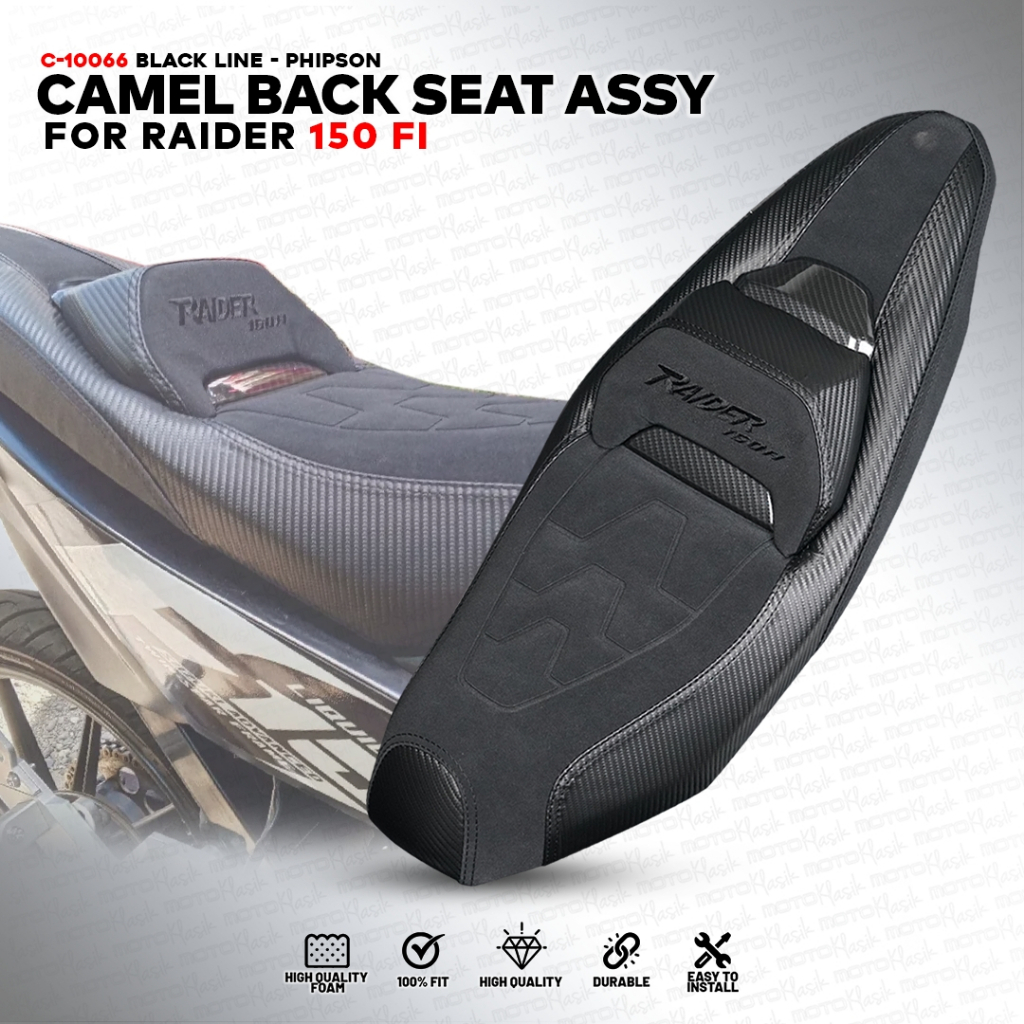 SUZUKI RAIDER 150 FI CAMEL BACK SEAT ASSEMBLY WITH EMBROID LOGO CARBON ...