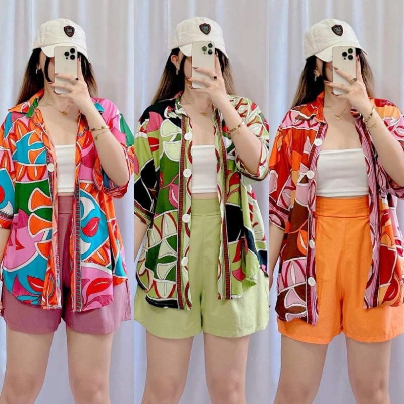 Loose Polo Shorts Coords Terno Summer OOTD Fit Small to Large Frame ...