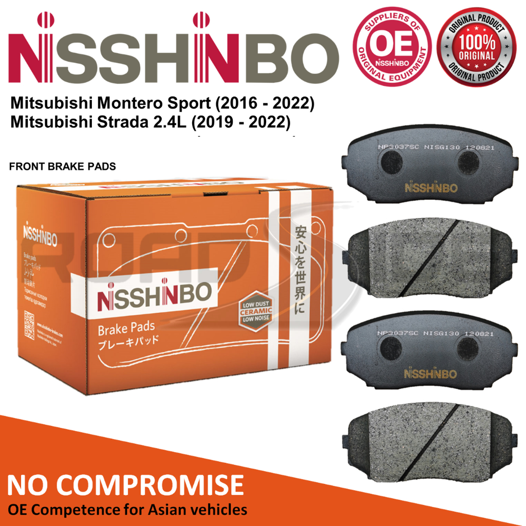 Nisshinbo Front Brake Pads with clips for Mitsubishi Montero Sport ...