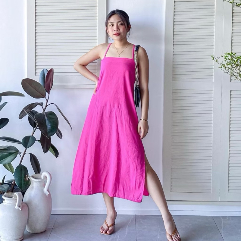 Collin Dress — Sleeveless Midi Straight Dress with Side Slit | Flair ...