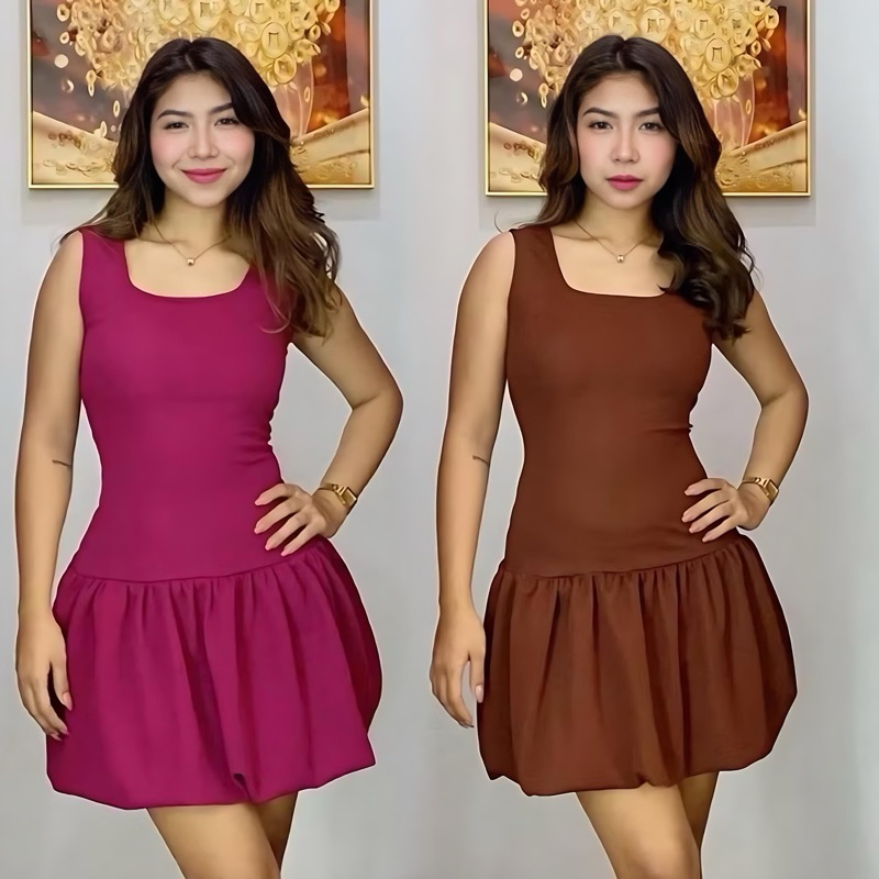 JT Fashion Bethany Tank Mini Dress Crepe Fabric | Shopee Philippines