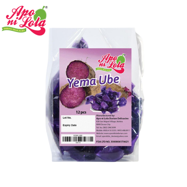 Apo ni Lola | Yema Ube 12pcs per Pack | Creamy Ube Yema Candy | Davao ...