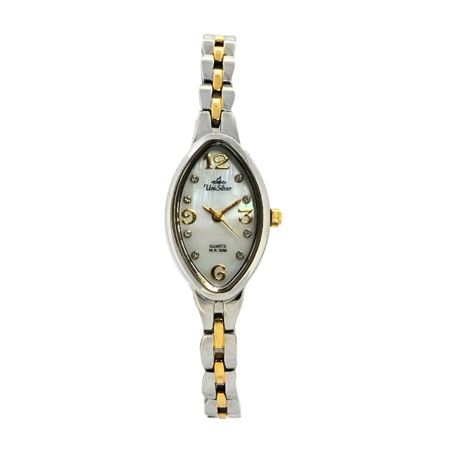 UniSilver TIME Women's Small Silver / Gold / Mother of Pearl Dial ...