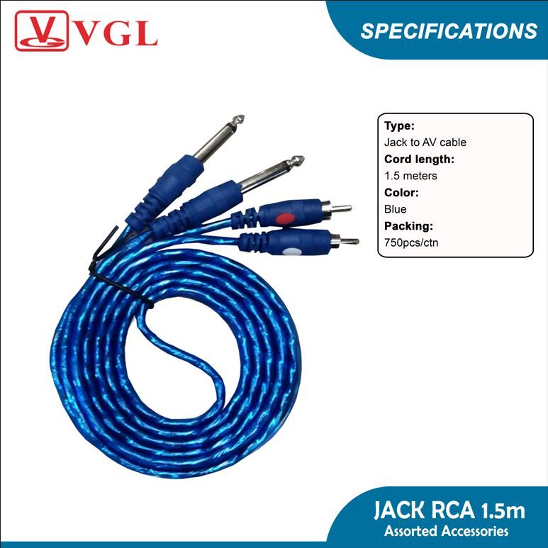 VGL MONO PLUG JACK AUDIO CABLE CORD ( JACK RCA 1.5M ) | Shopee Philippines