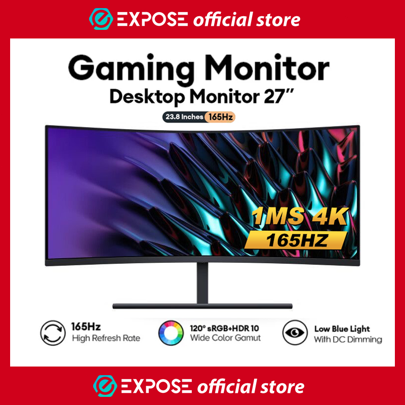 Expose Gaming Monitor curved 24 Inch Monitor 144HZ PC Monitor 27 Inch ...