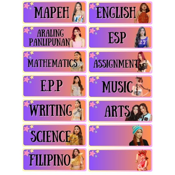 NOTEBOOK SUBJECT NAME STICKER LABEL | Shopee Philippines