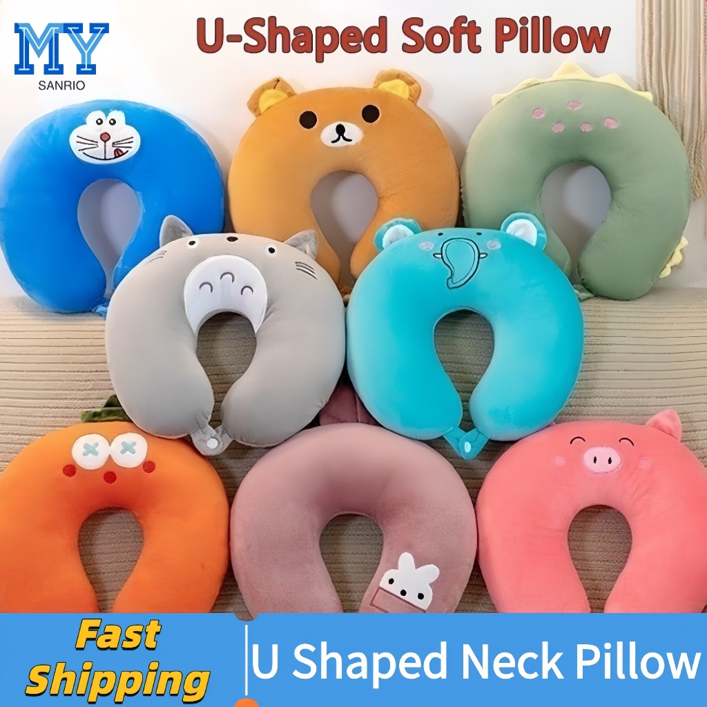 U Shaped Neck Pillow Travel Soft Pillow Memory Foam Cartoon Pillow With ...