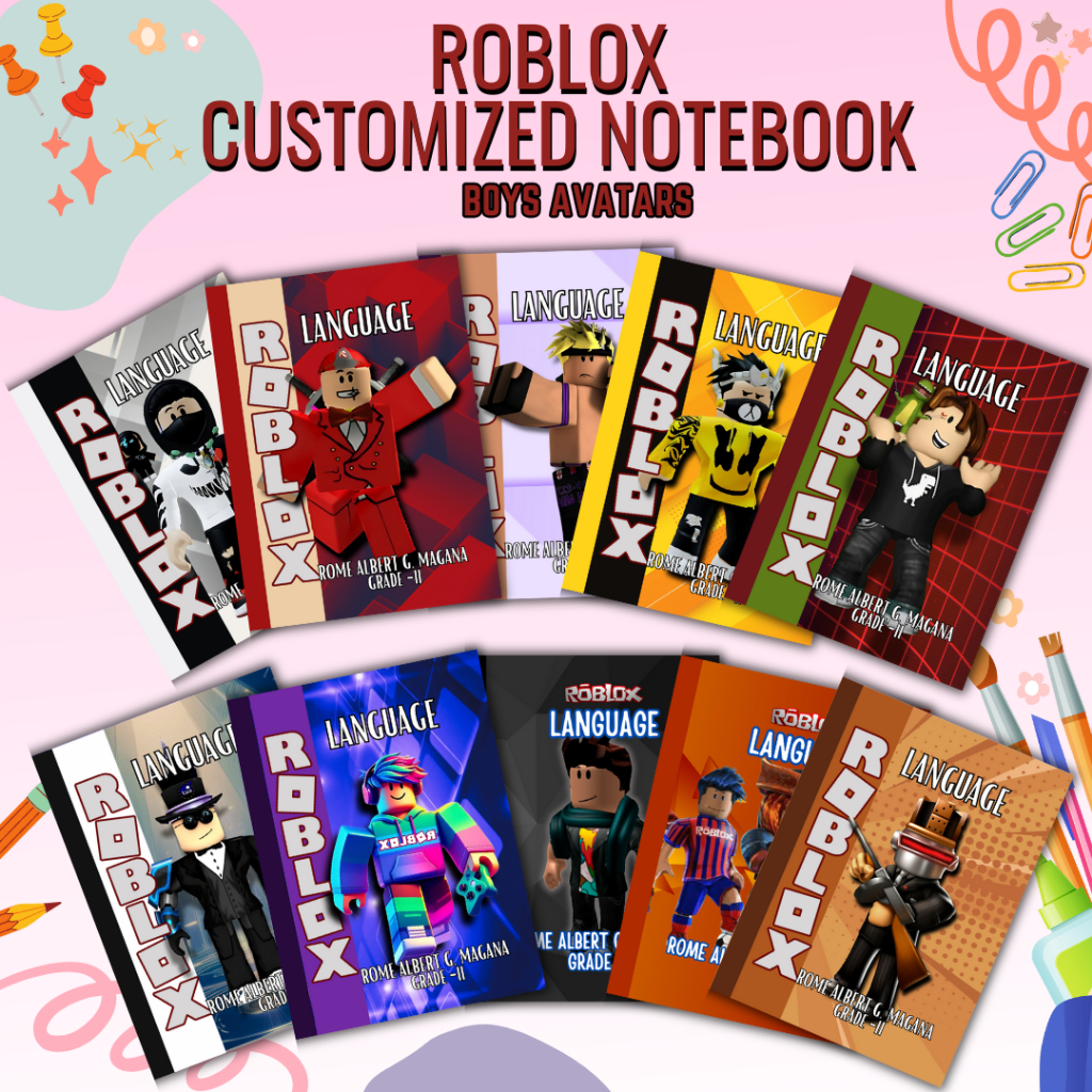 Customized Roblox Notebooks for boys and girls with photo top per piece ...