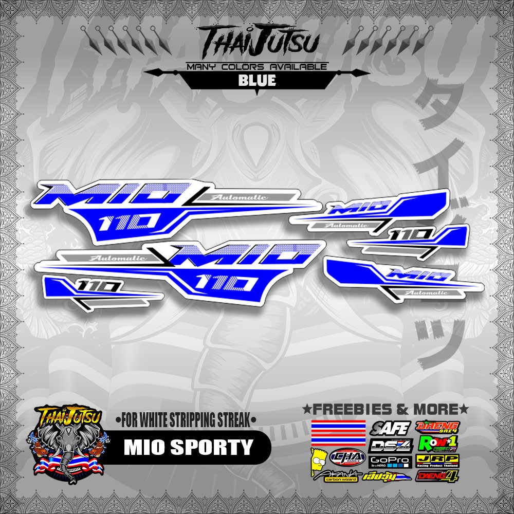 MIO SPORTY THAI CONCEPT STICKER DECALS ( FOR WHITE STRIPPING STREAK ...