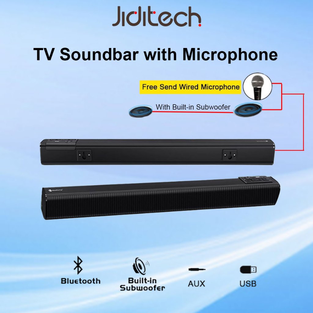 Jiditech TV Speaker Soundbar With Microphone Bluetooth 5.0 Connection ...
