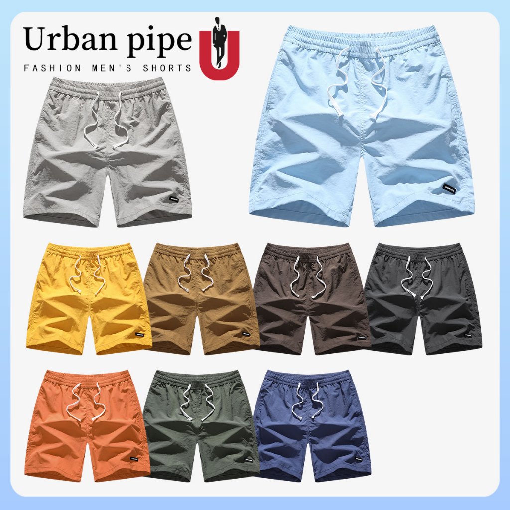 URBAN PIPE Plain Taslan Shorts For Men Quick Drying Above The Knee W ...