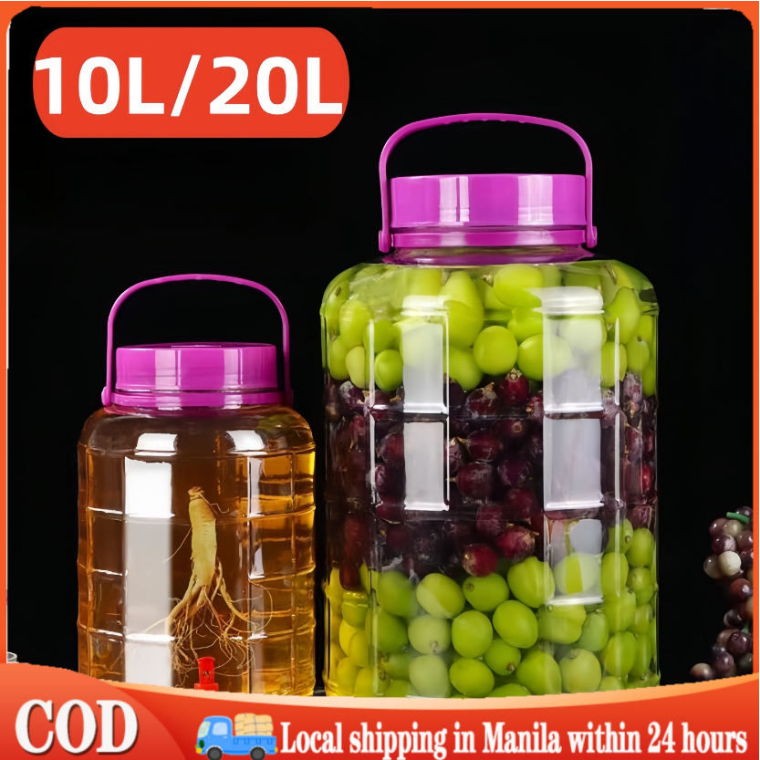 10L/20L glass kimchi container airtight household wine barrel glass ...