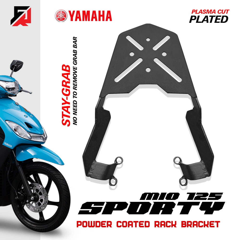 YAMAHA MIO SPORTY STAY GRAB/TOPBOX BRACKET/BLACK POWDER COATED/HEAVY ...