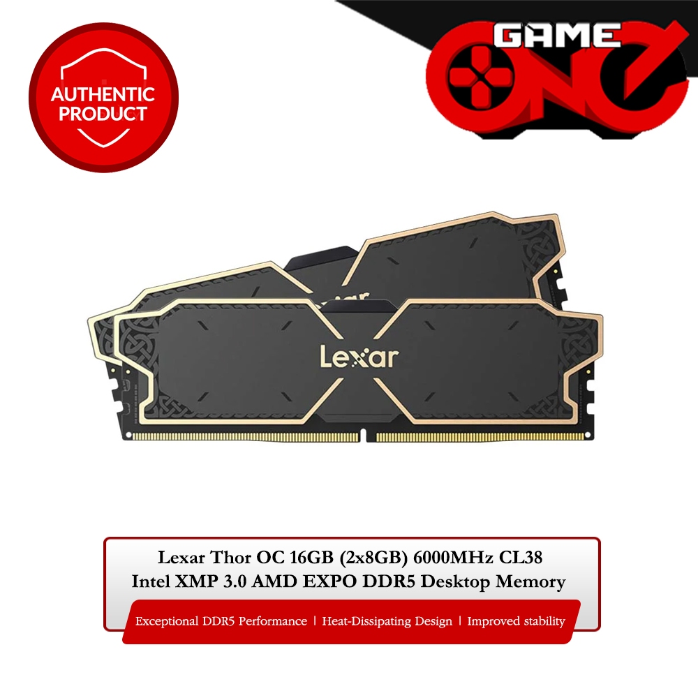 Lexar Thor OC 16GB (2x8GB) 6000MHz CL38 Intel XMP 3.0 AMD EXPO DDR5 ...