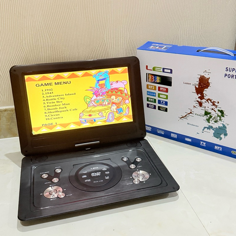 EVD Portable TV and DVD CD Player 23.8 inches FM radio AUX USB AV In ...