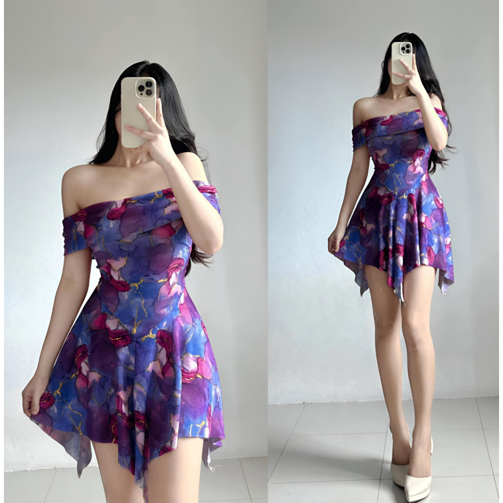 DBS MARIZ OFF SHOULDER Dress Quality Knit Fabric FITS Small to LARGE ...