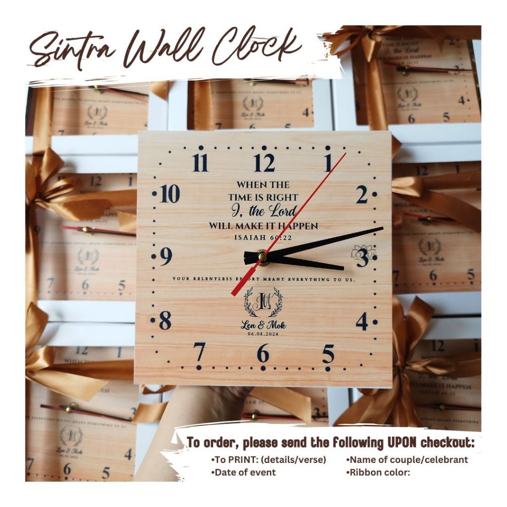 Personalized Sintra Wall Clock | Custom Colored Design | Name Engraved ...