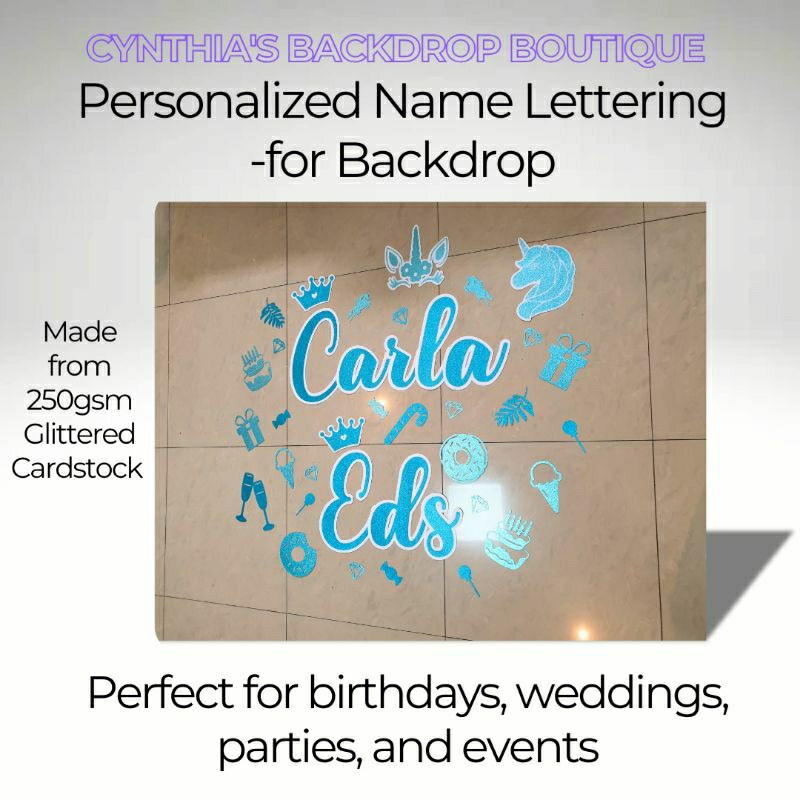 Lettering Name Backdrop, Name Decor letter for Birthday, Name letters ...