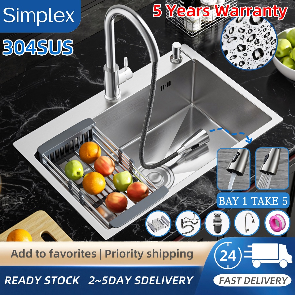 Thickened double kitchen sink SUS304 stainless Steel Free Drain&Basket ...
