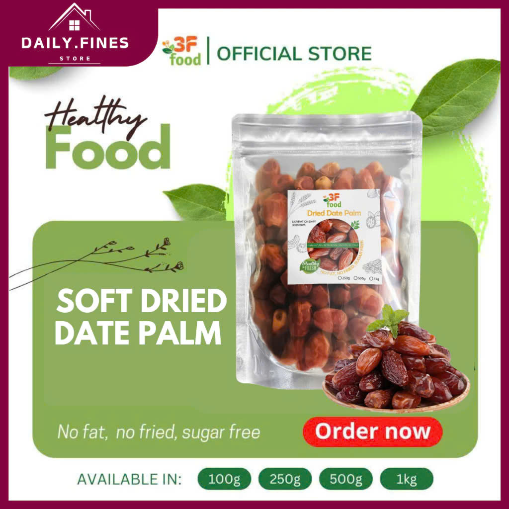 3F FOOD SOFT DRIED DATE PALM organic food Dates Free Sugar Vegan ...