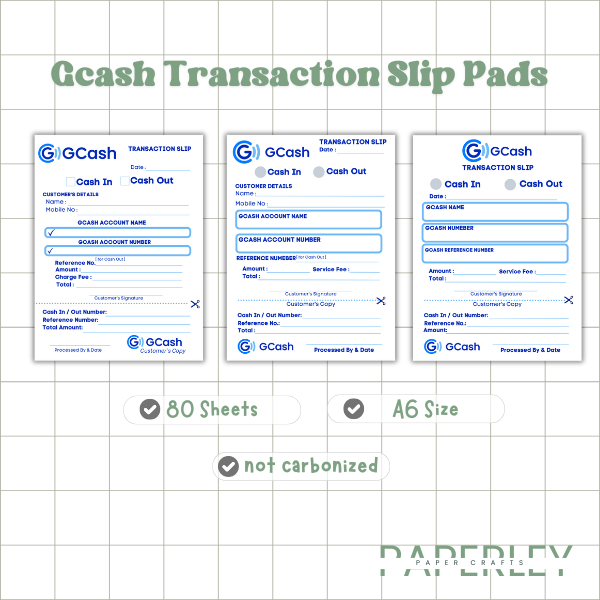 Gcash Transaction Slip Pad A6 100sheets | Shopee Philippines
