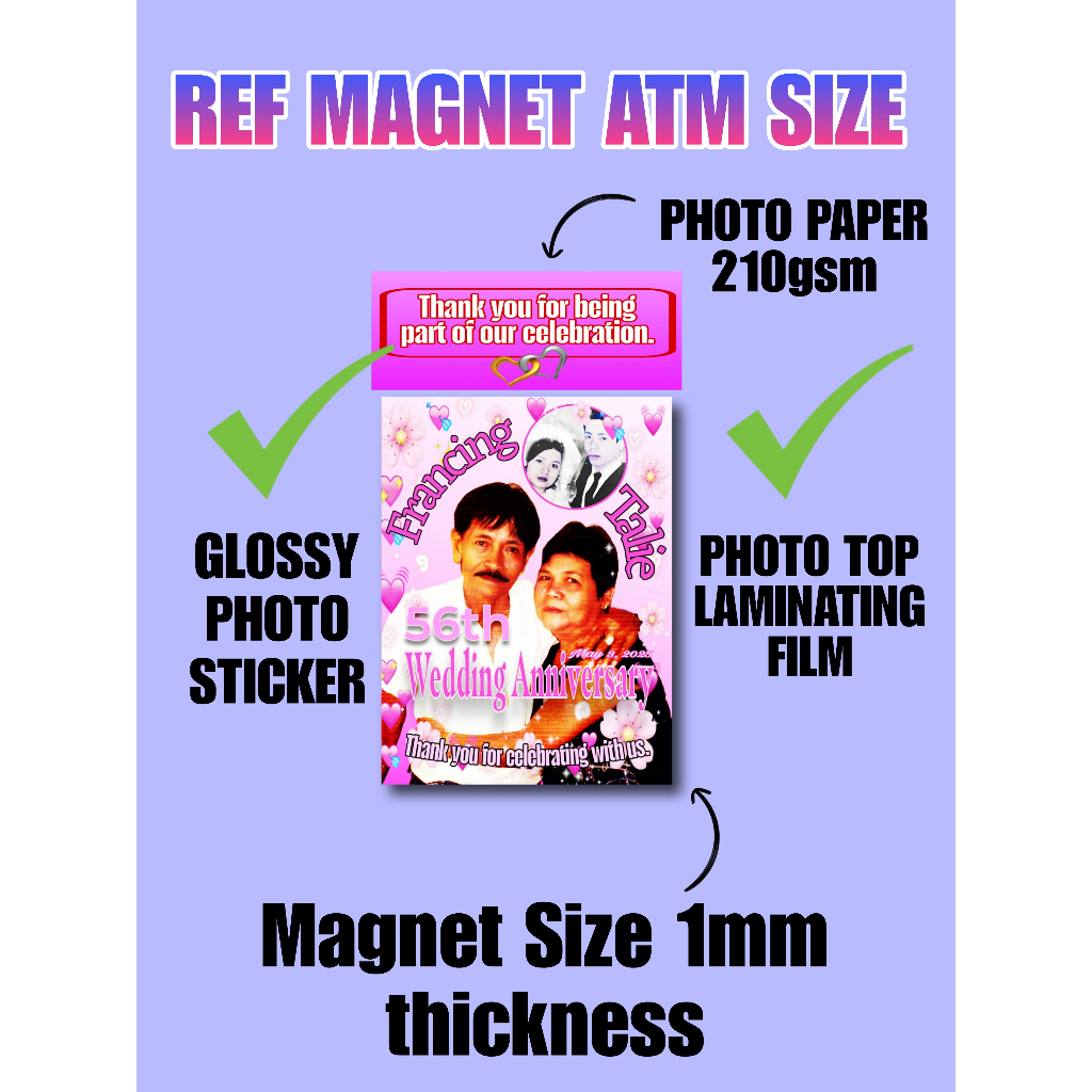 REF MAGNET SOUVENIR FOR ALL OCCASION ATM SIZE 1mm MAGNET THICKNESS ONLY ...