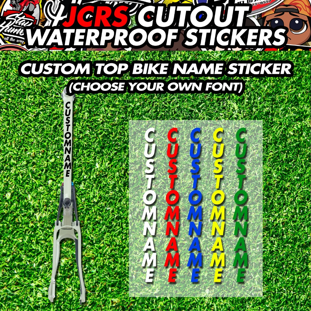 Bike Stickers Top Frame Design Protector Skin Custom Name Decal Cutout ...