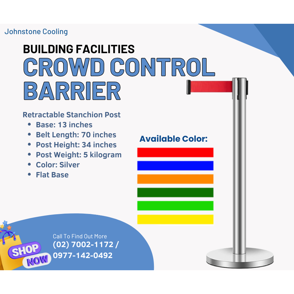 Silver Stanchion Post Retractable Crowd Control Barrier Stand Belt 1 Pc ...