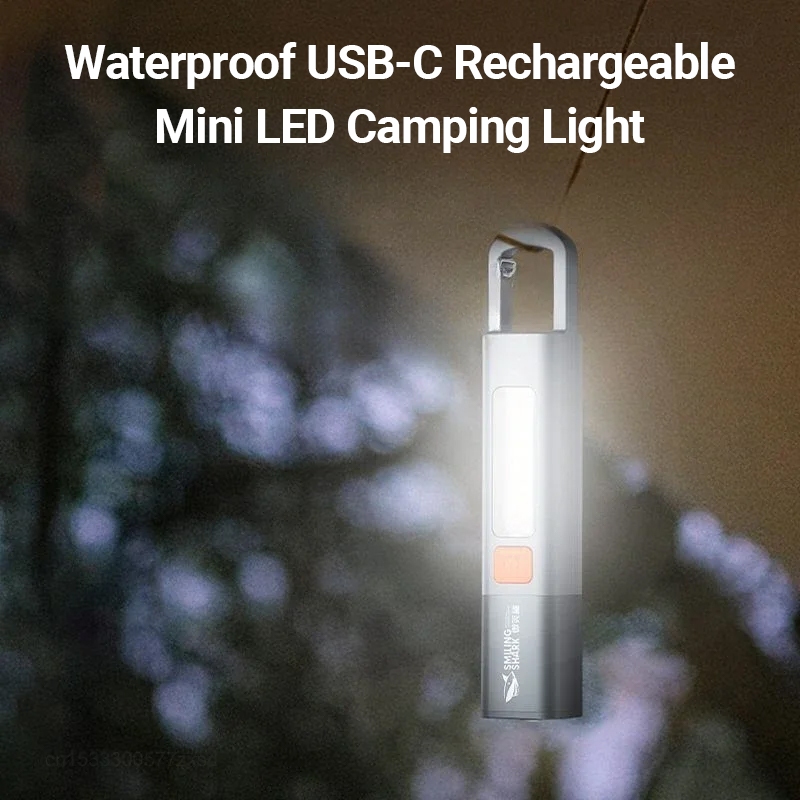 Mini LED Camping Light Waterproof Outdoor Flashlight USB-C Rechargeable ...