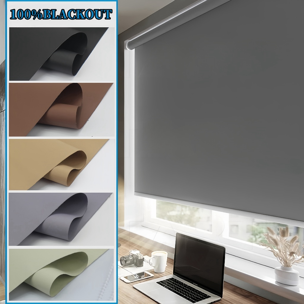 【Fast shipping】100% Blackout Roller Blinds - Korean-Made Light Blocking ...