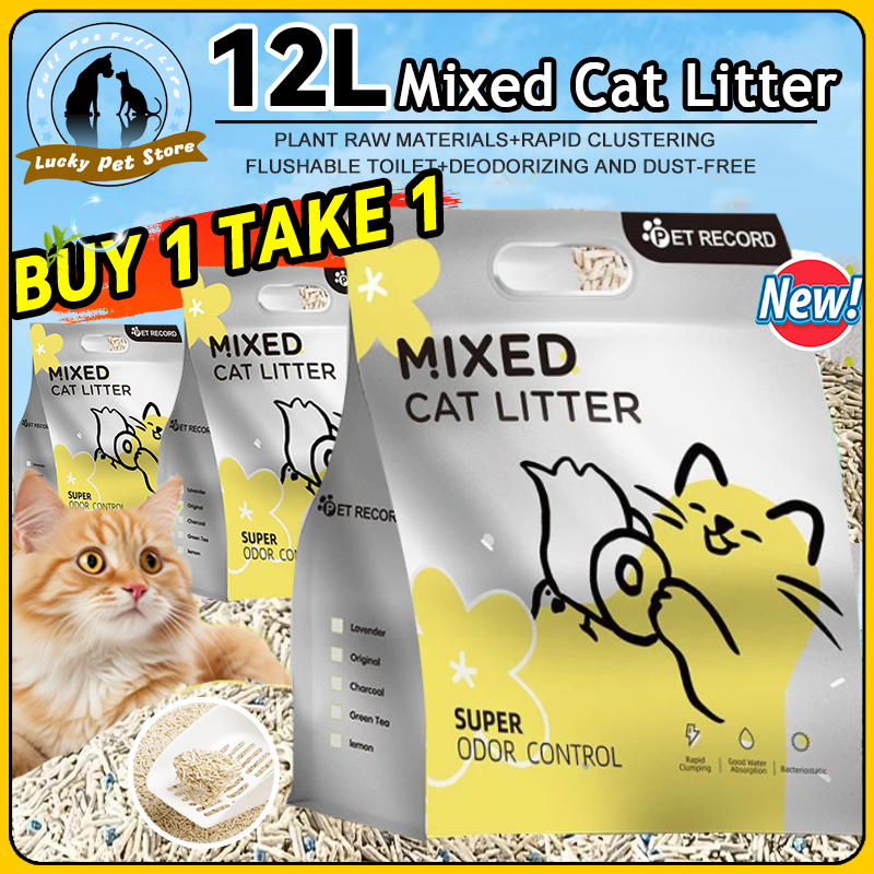 【Product Upgrade】6L/12L Mixed Cat Litter Tofu And Bentonite For Cat And ...