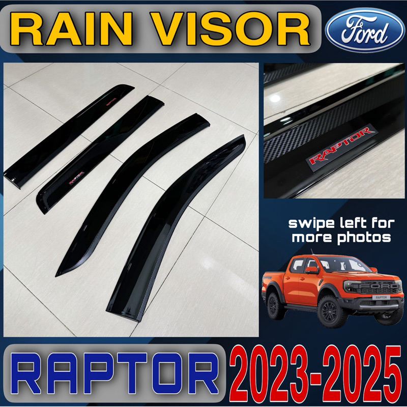 Ford Raptor 2023-2025 Rain Visor with Carbon Trims | Shopee Philippines