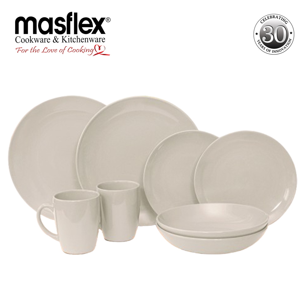 MASFLEX 8 PIECE BROWN STONEWARE DINNER SET | Shopee Philippines