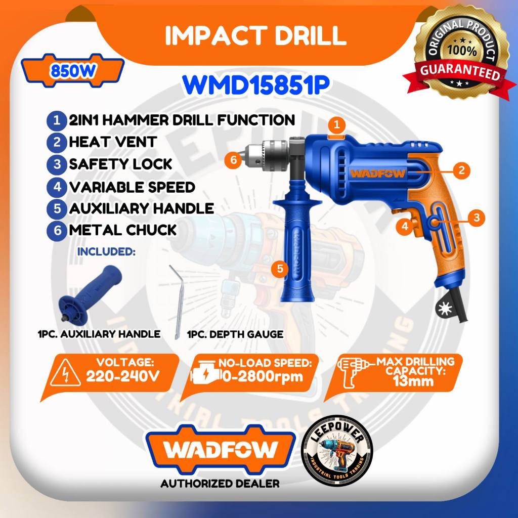 WADFOW IMPACT DRILL 850W BY LEEPOWER | Shopee Philippines