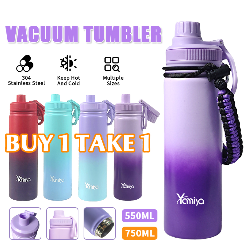 Tumbler Hot and Cold Double Wall Stainless Steel Vacuum Flask Sport Water Bottle Thermos 550ML ...