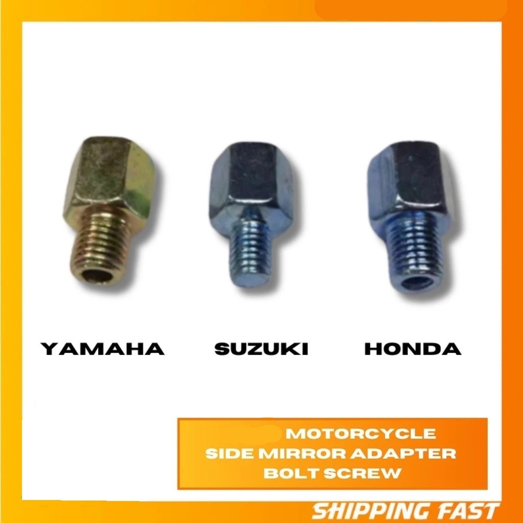 LUCKY-KK Motorcycle Side Mirror Adaptor Bolt Screw Metal Reverse 1Pc ...