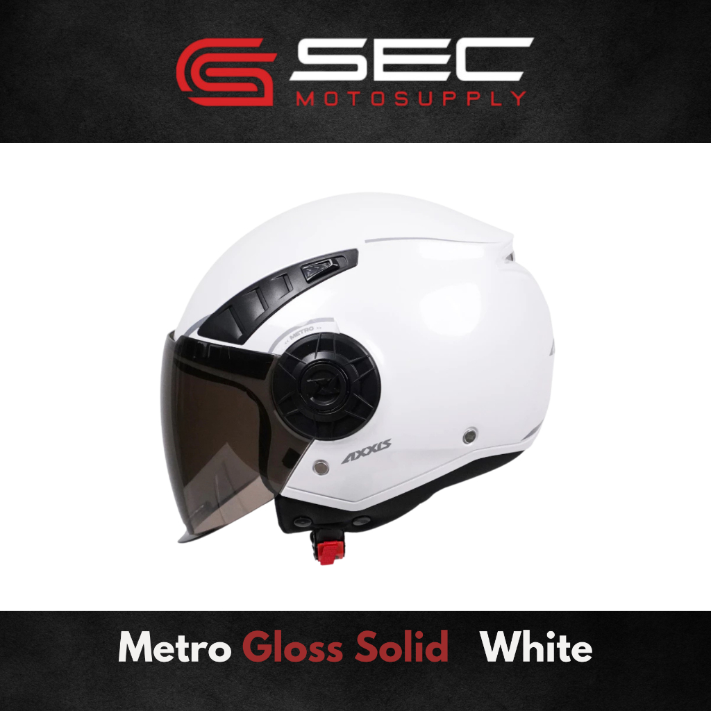 Sec Half Face Helmet For Motorcycle | Metro Solid White (M, L) | Shopee ...